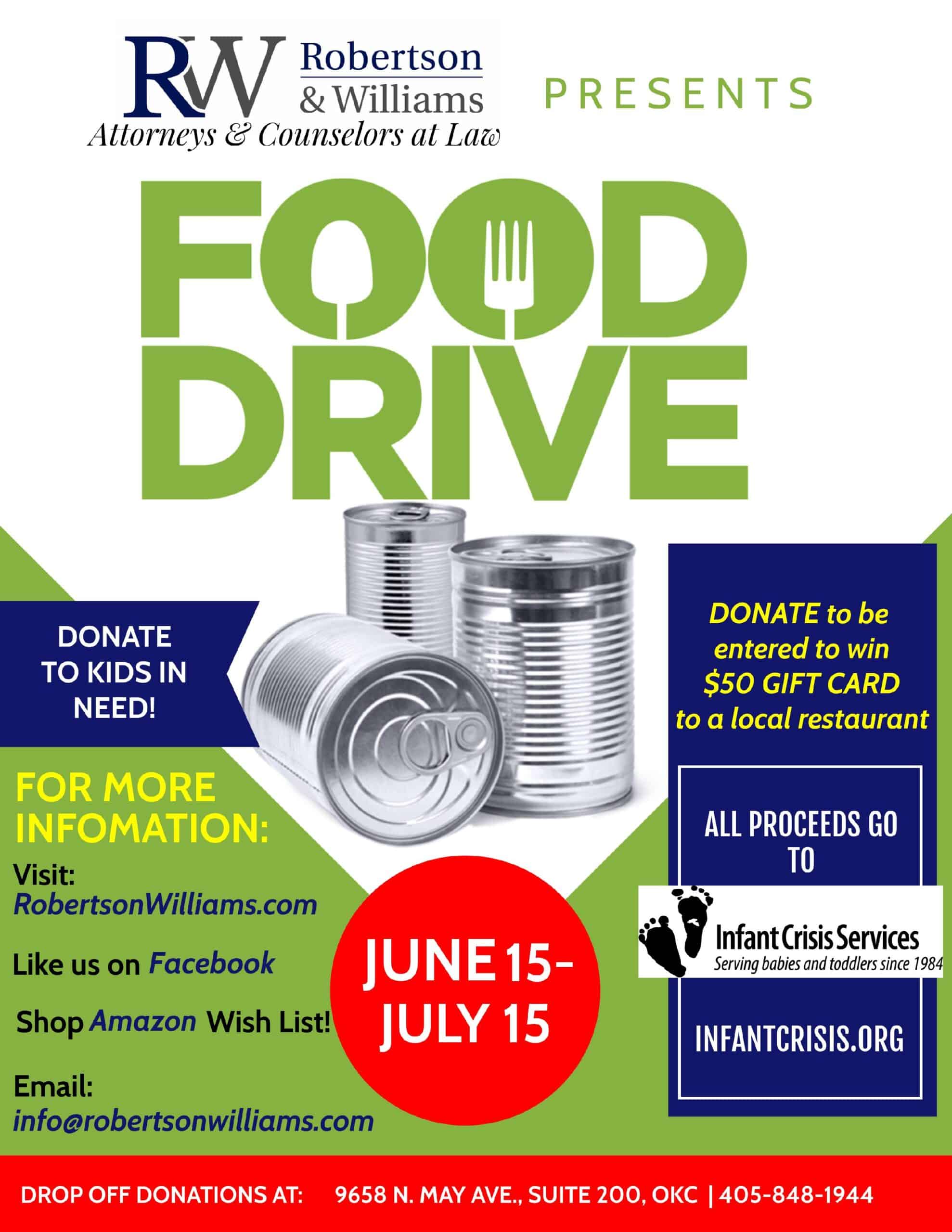 Robertson & Williams Food Drive - Robertson & Williams